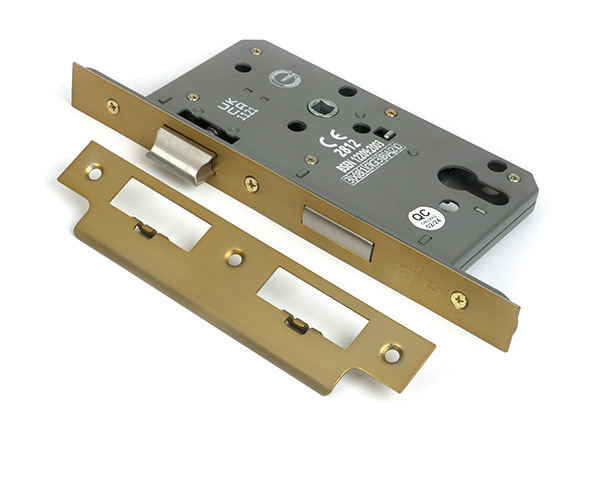 Satin Brass Euro Din Sash Lock - 60mm Backset/72mm Centre | Premium ...