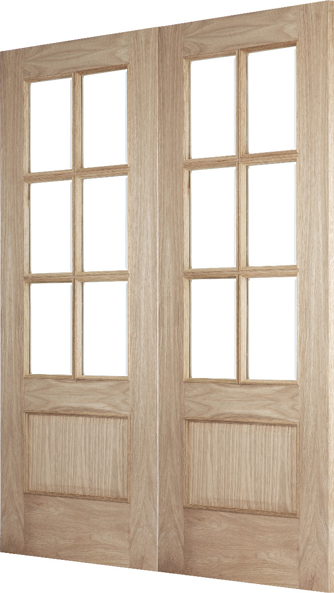 Bolection Iris Oak 6-Light Fire Door Pair (FD30) | Internal Doors ...