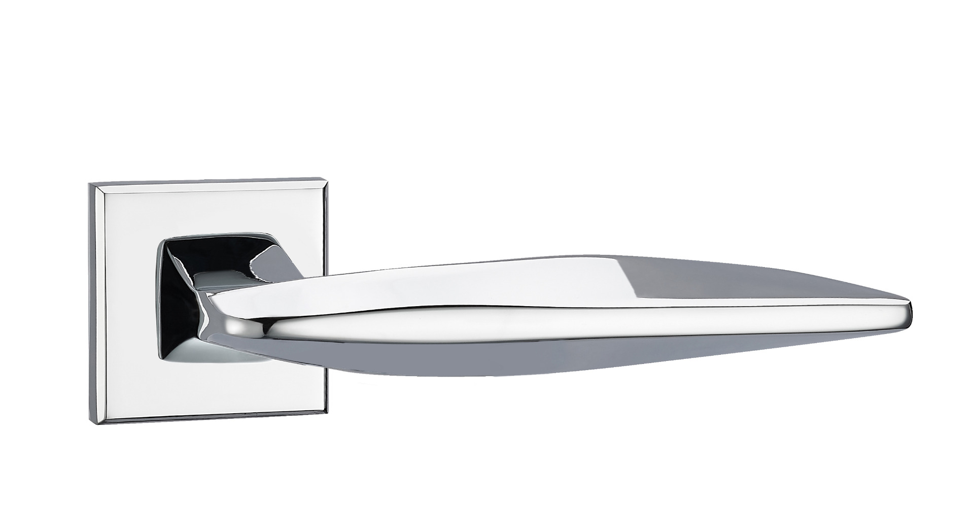 Grazie Lever On Square Rose - Brilliante Chrome | Todd Doors
