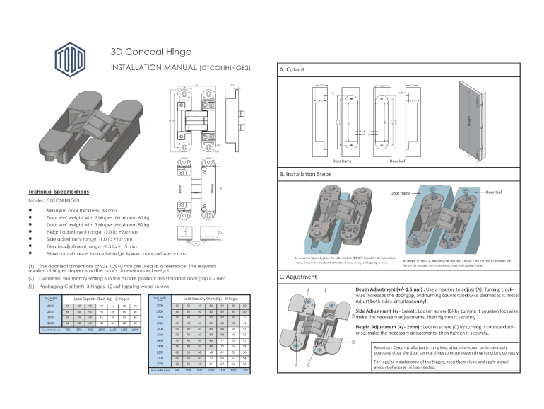 concealed door hinge cad