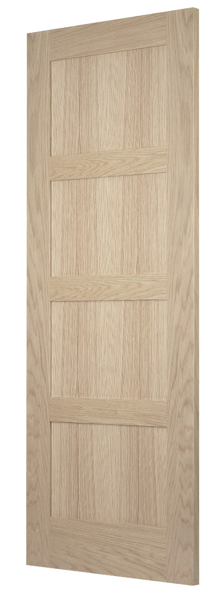 Contemporary 4-Panel Oak (FD30) | Fire Doors | Todd Doors