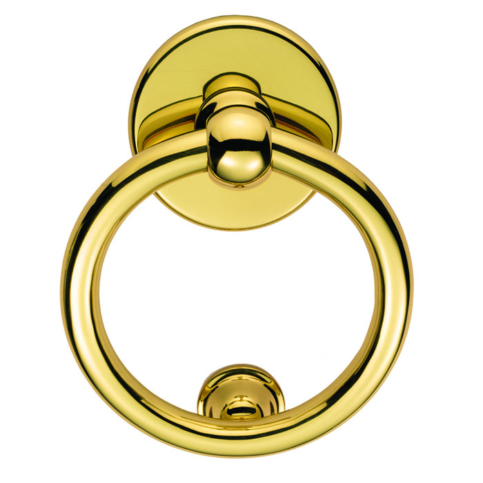 Ring Door Knocker - Polished Brass | Door Furniture | Todd Doors