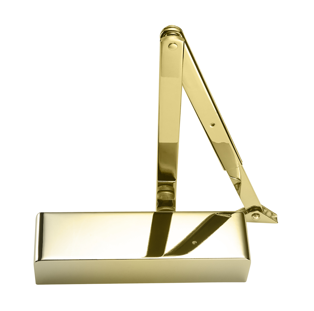 Premium Overhead Door Closer - Polished Brass | Door Furniture | Todd Doors